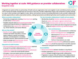 Working together at scale: NHS guidance on provider collaboratives - CF