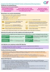 Snapshot of the NHS England 2023/24 Priorities and Operational Planning ...